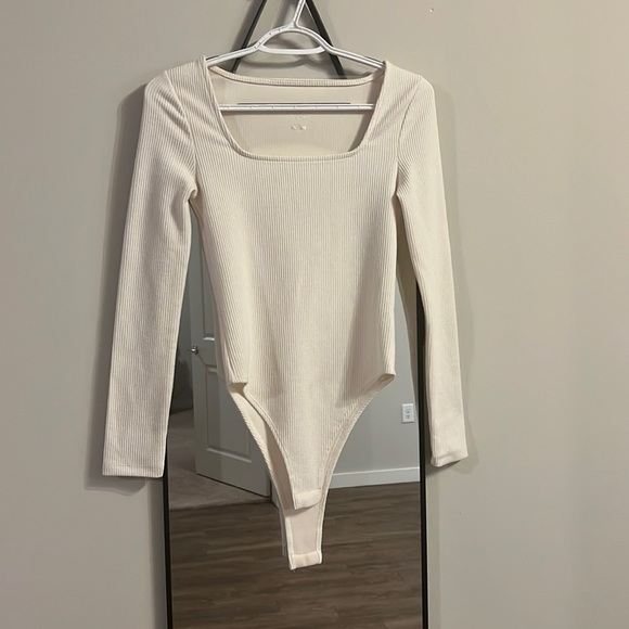 a new day | Tops | Ribbed Square Neck Lonng Sleeve Sweater Bodysuit ...